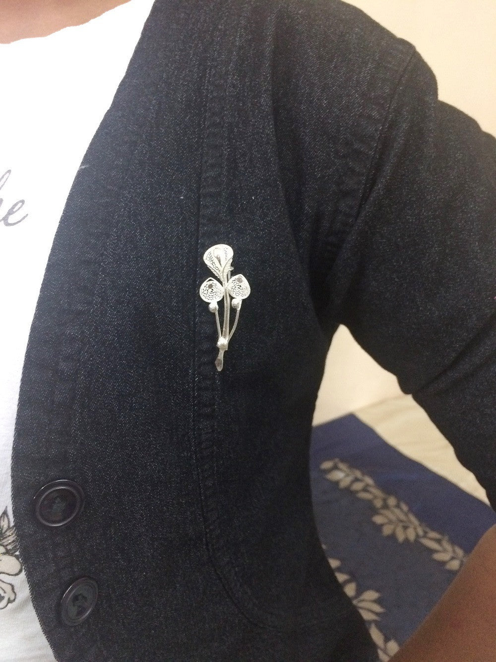 Silver brooch online for women | Silverlinings | Handmade Filigree