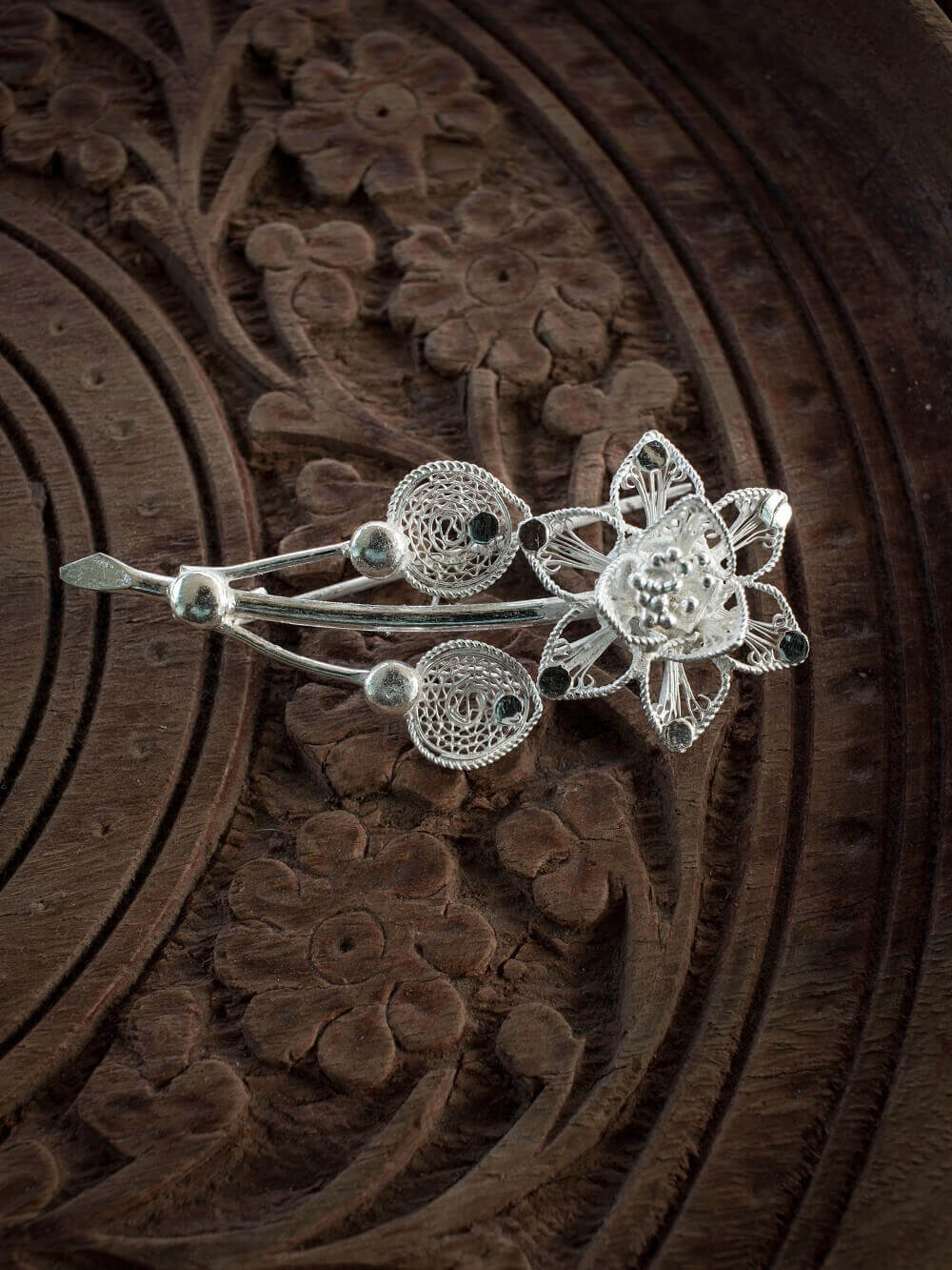 Silver brooch online for women | Silverlinings | Handmade Filigree