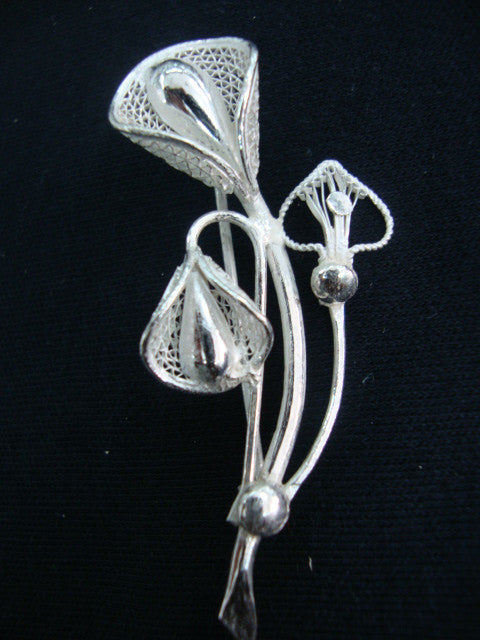 Silver brooch online for women | Silverlinings | Handmade Filigree