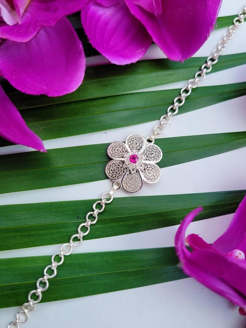 Silver Rakhi Online - Buy Silver Filigree Rakhi by Silverlinings