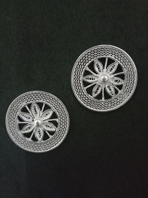 Konark Chakra Silver Studs Earrings Online - Odisha Filigree Jewelry ...