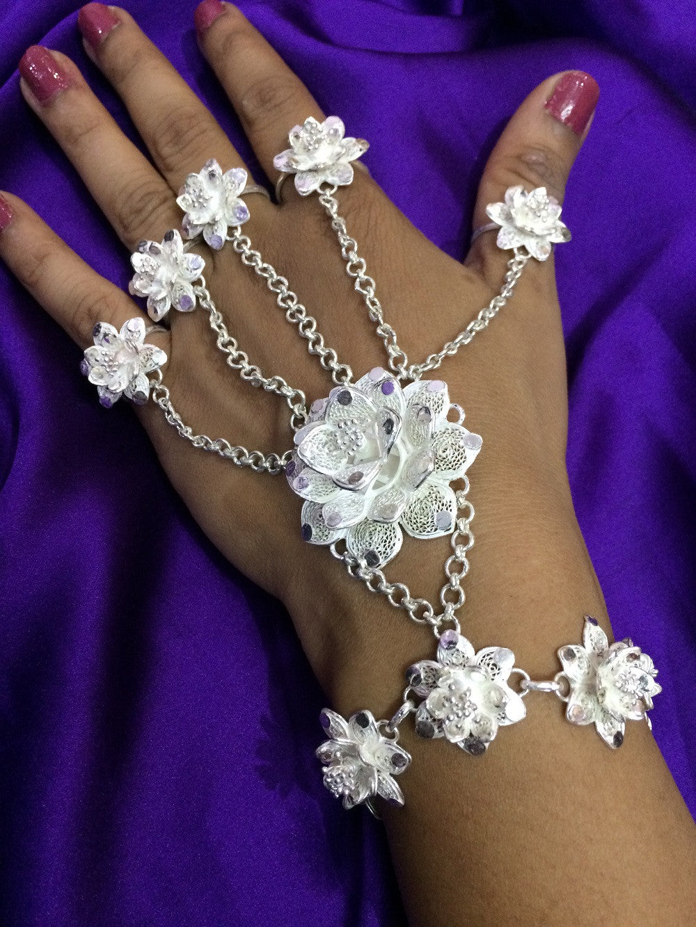 Silver Haath phool online | Silver Linings | Handmade Filigree ...