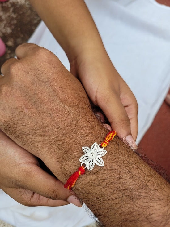 Silver Rakhi Online - Buy Silver Filigree Rakhi by Silverlinings