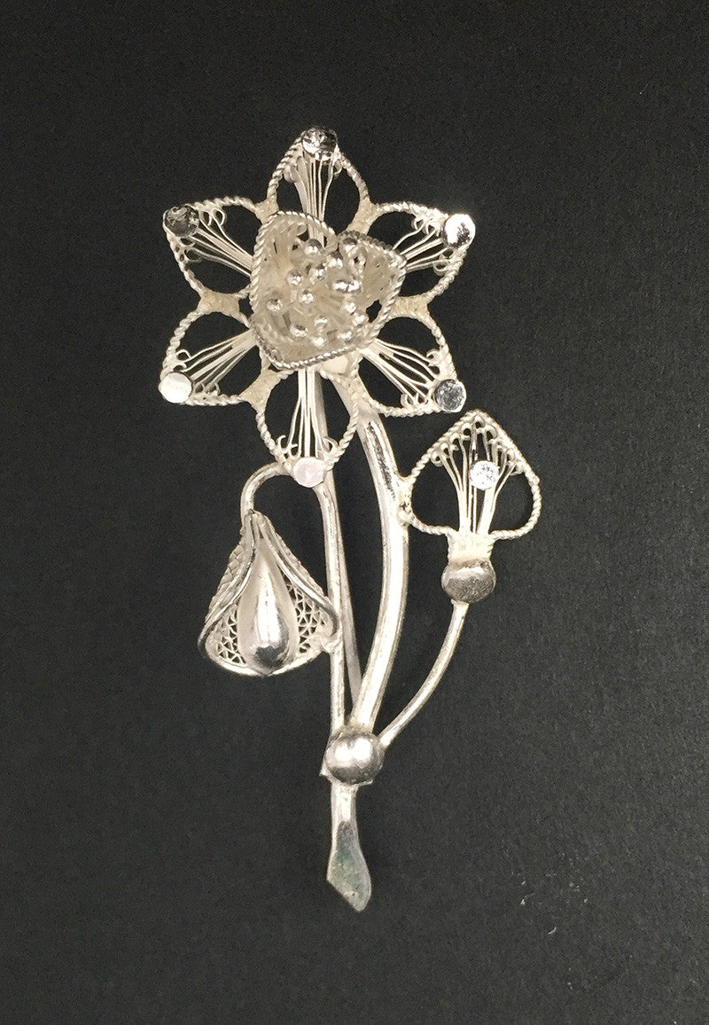 Silver brooch online for women | Silverlinings | Handmade Filigree