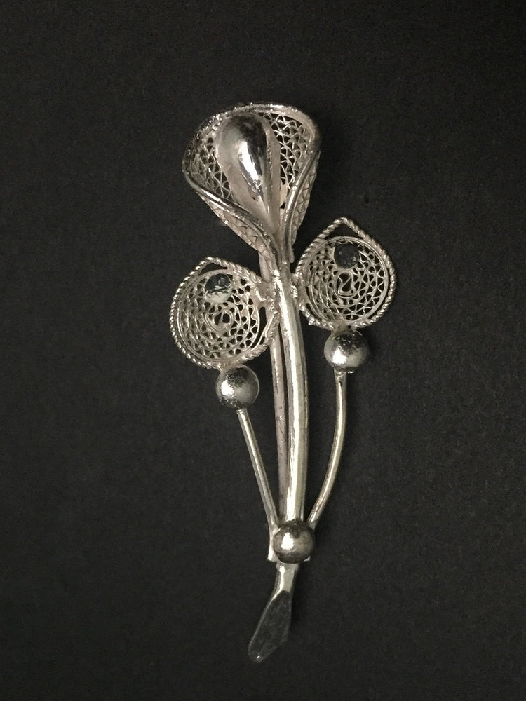 Silver brooch online for women | Silverlinings | Handmade Filigree