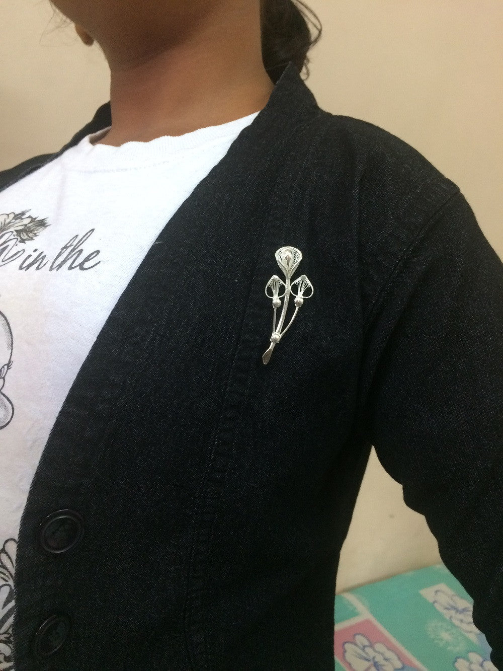 Silver brooch online for women | Silverlinings | Handmade Filigree