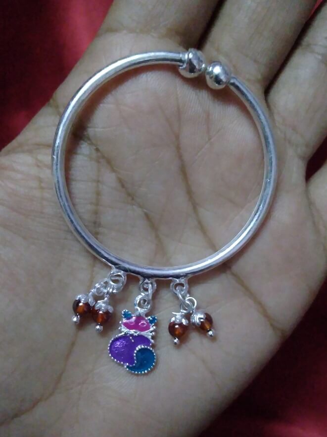 Silver Baby Kada for new born babies by Silver Linings – Silverlinings