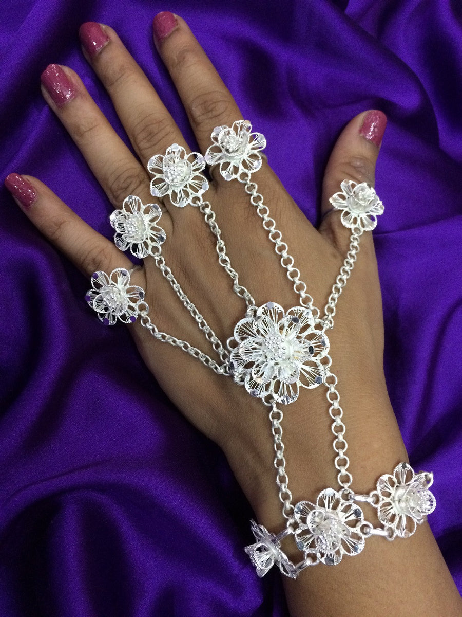 Silver Haath phool online | Silver Linings | Handmade Filigree ...