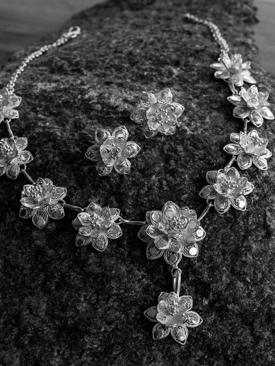 Silver Necklace Sets online for Women | Silver Linings Filigree ...