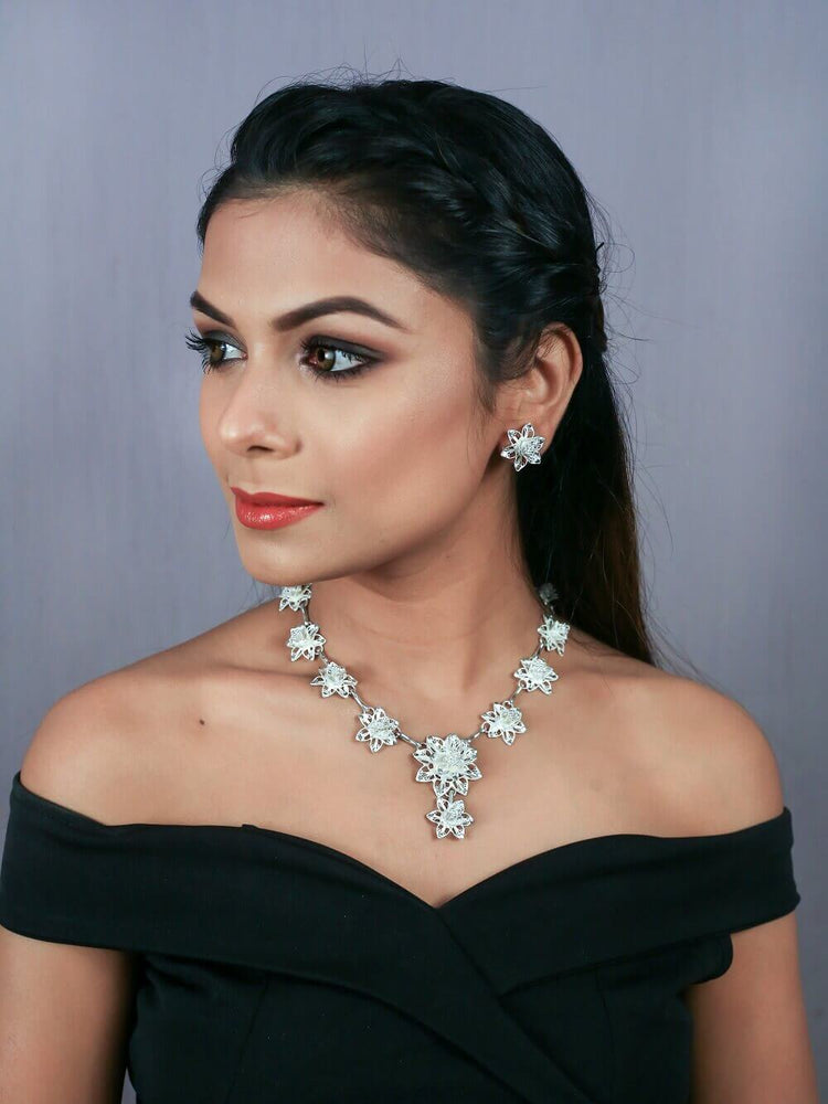 Silver Necklace Sets online for Women | Silver Linings Filigree ...